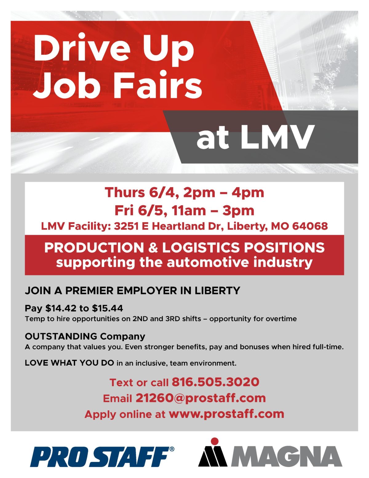Join a Premier Employer in Liberty! Drive Up Job Fairs at LMV ...